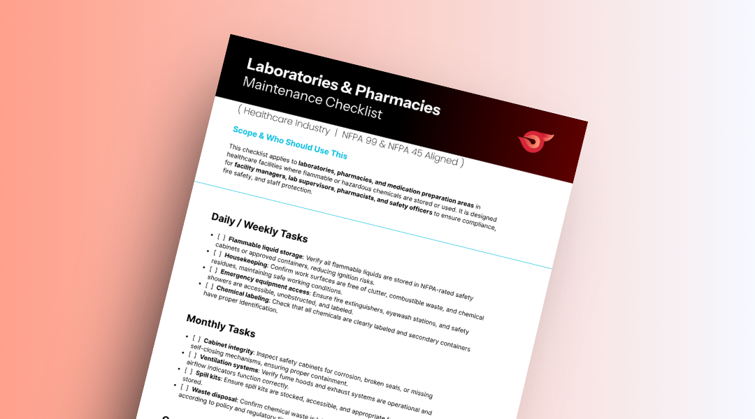Laboratories & Pharmacies Maintenance Checklist - 2025